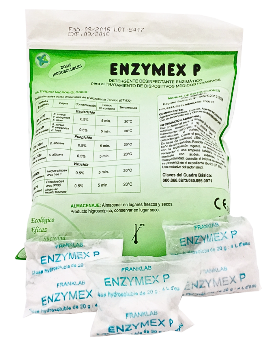 Detergente enzimático Enzymex P®. Bolsa/12 sobres/20 grs. – IMD